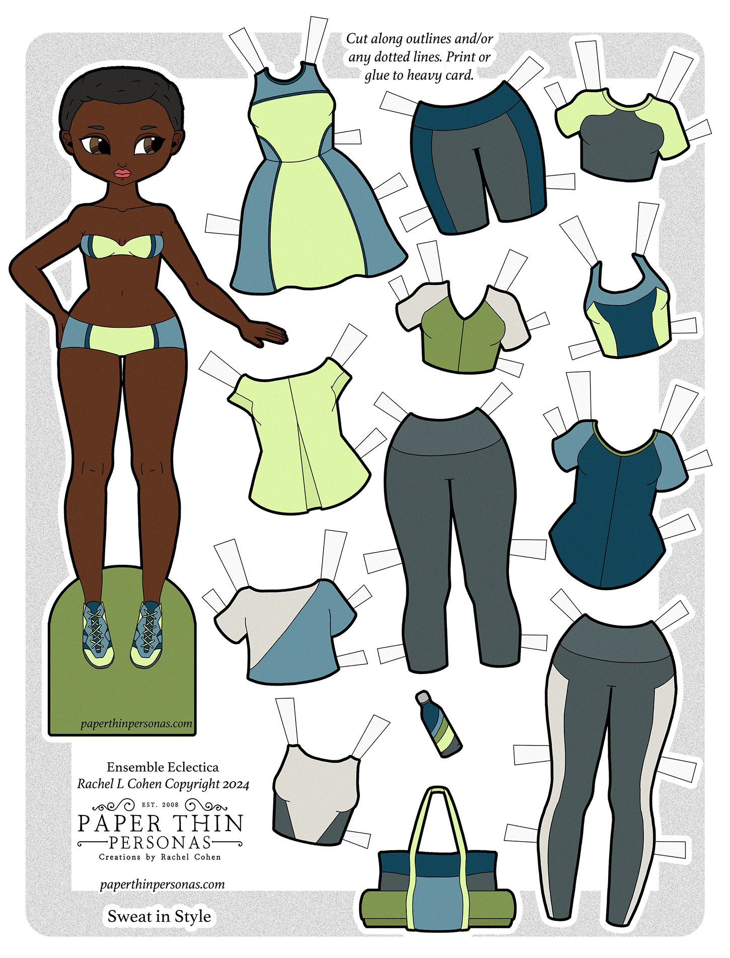 Sporty Fashion Paper Doll to Print and Dress up