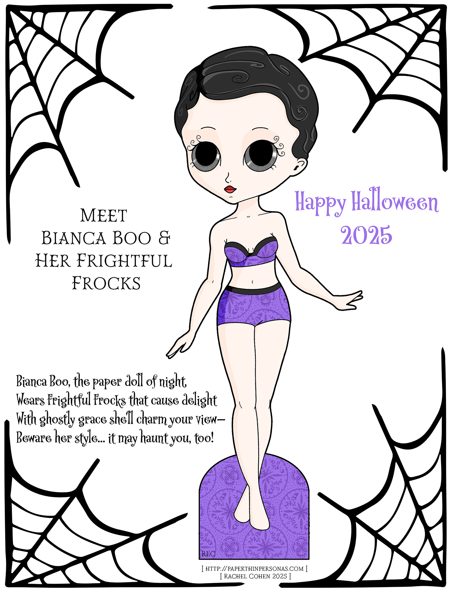 Meet Bianca Boo my Halloween Printable Paper Doll for 2025 • Paper Thin ...
