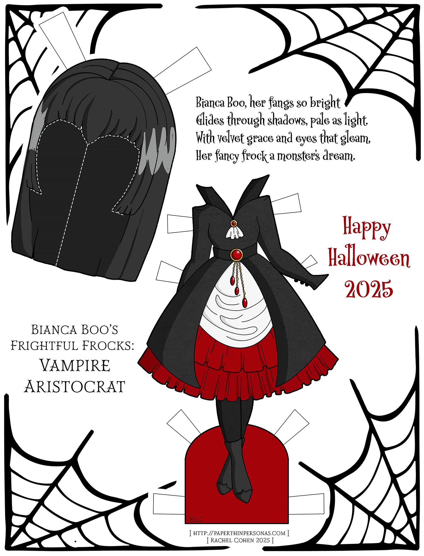 Bianca Boo's Frightful Frocks: Vampire Aristocrat • Paper Thin Personas